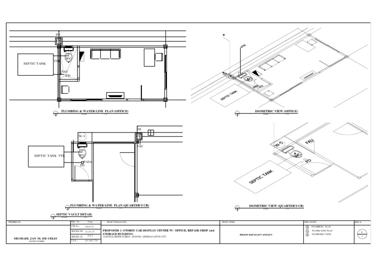 Plumbing and Water Line Plans with Isometric Views for a Proposed One ...