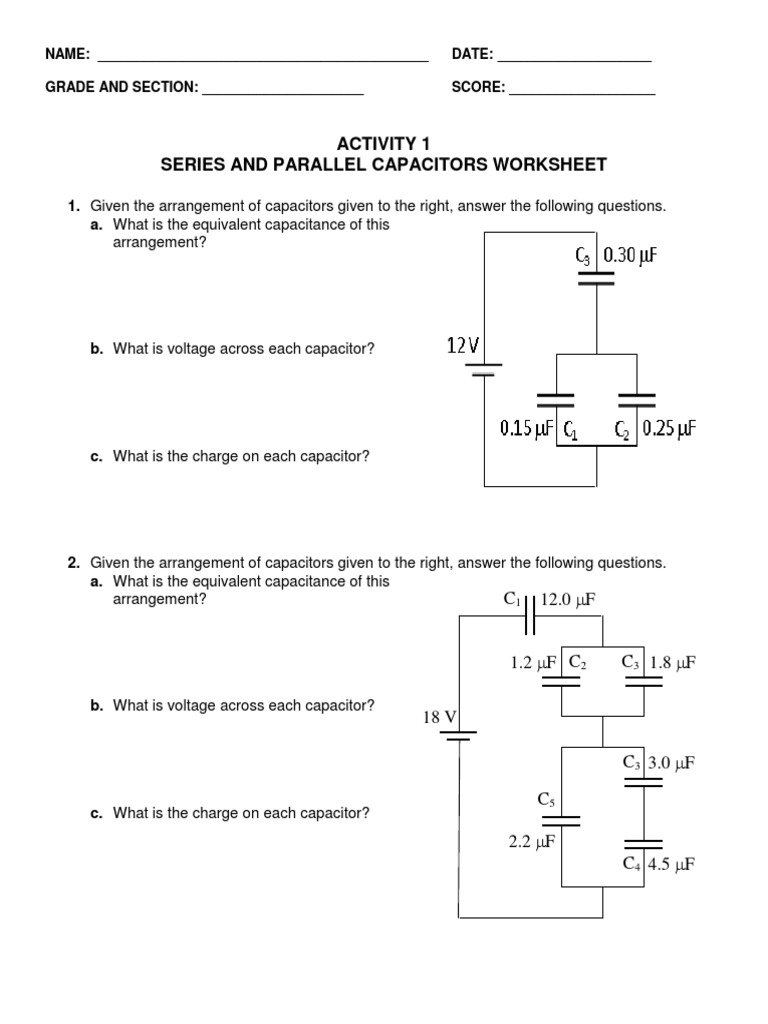 Activity 1 Capacitance | PDF