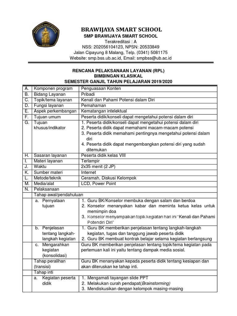 RPL BK Potensi Diri | PDF