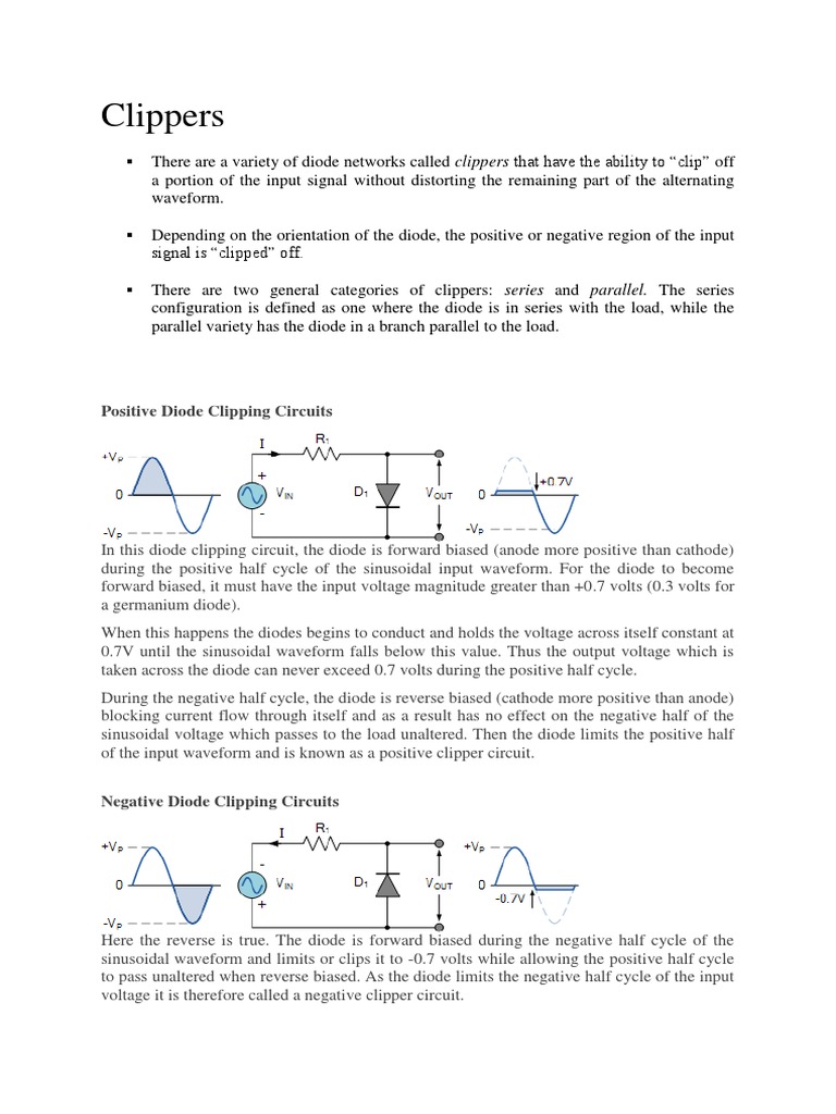 Clipper & Clamper | PDF | Diode | Electrical Components