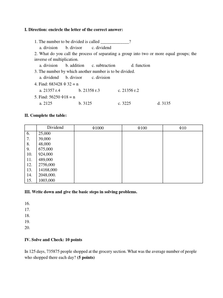I. Direction: Encircle The Letter of The Correct Answer | PDF