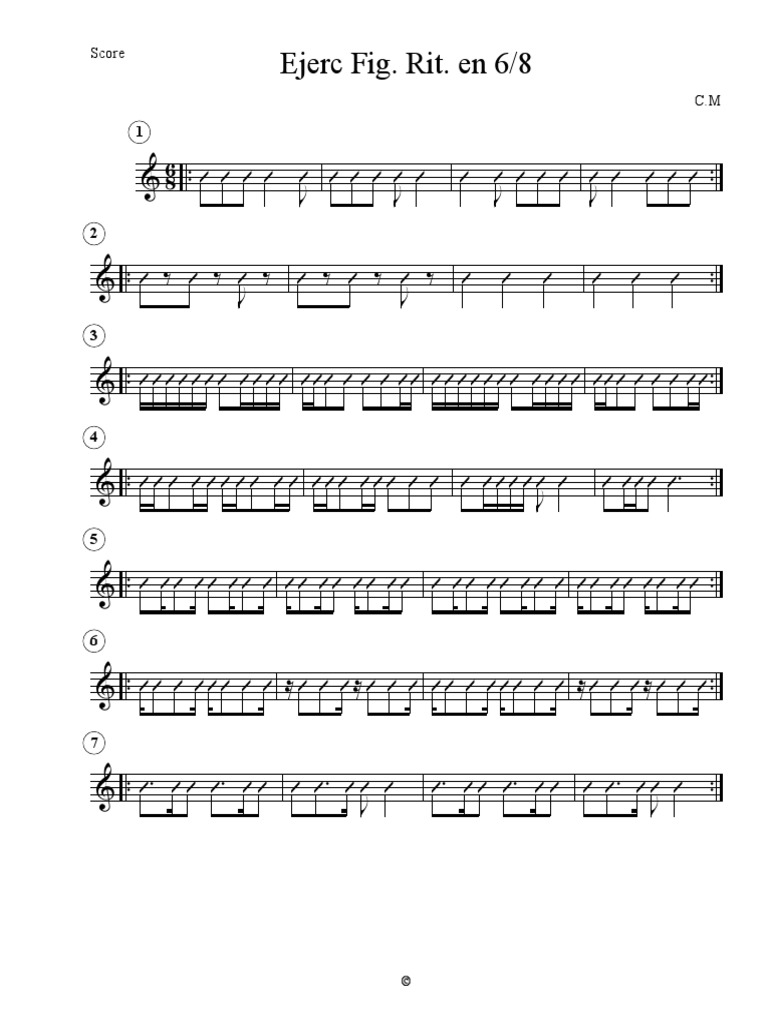 Ejerc Fig. Rit. en 6/8: Score