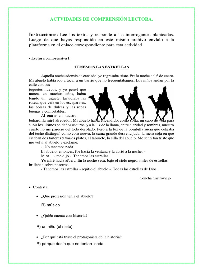 Comprensión Lectora | PDF | Reyes Magos