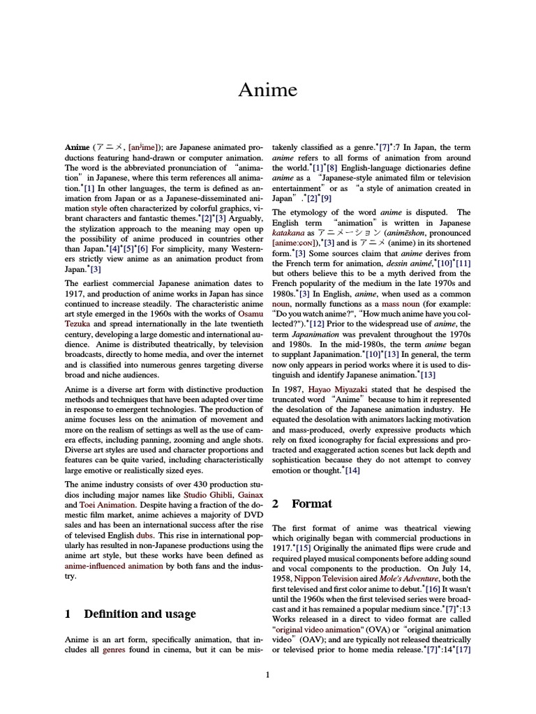 Anime PDF | PDF | Anime | Entertainment