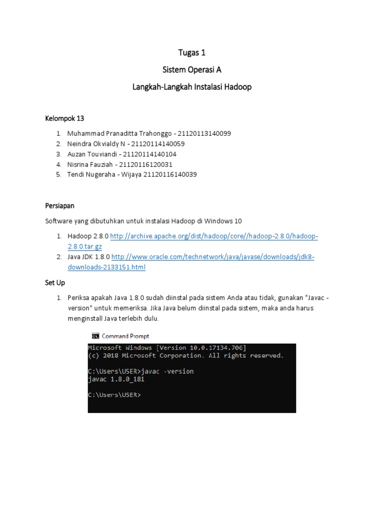 Panduan Instalasi Hadoop di Windows 10 | PDF | Komputer