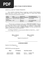Open Deed of Sale of A Motor Vehicle | PDF | Written Communication ...