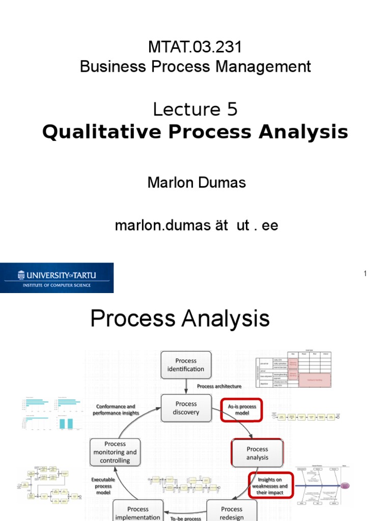 Qualitative Process Analysis: MTAT.03.231 Business Process Management ...