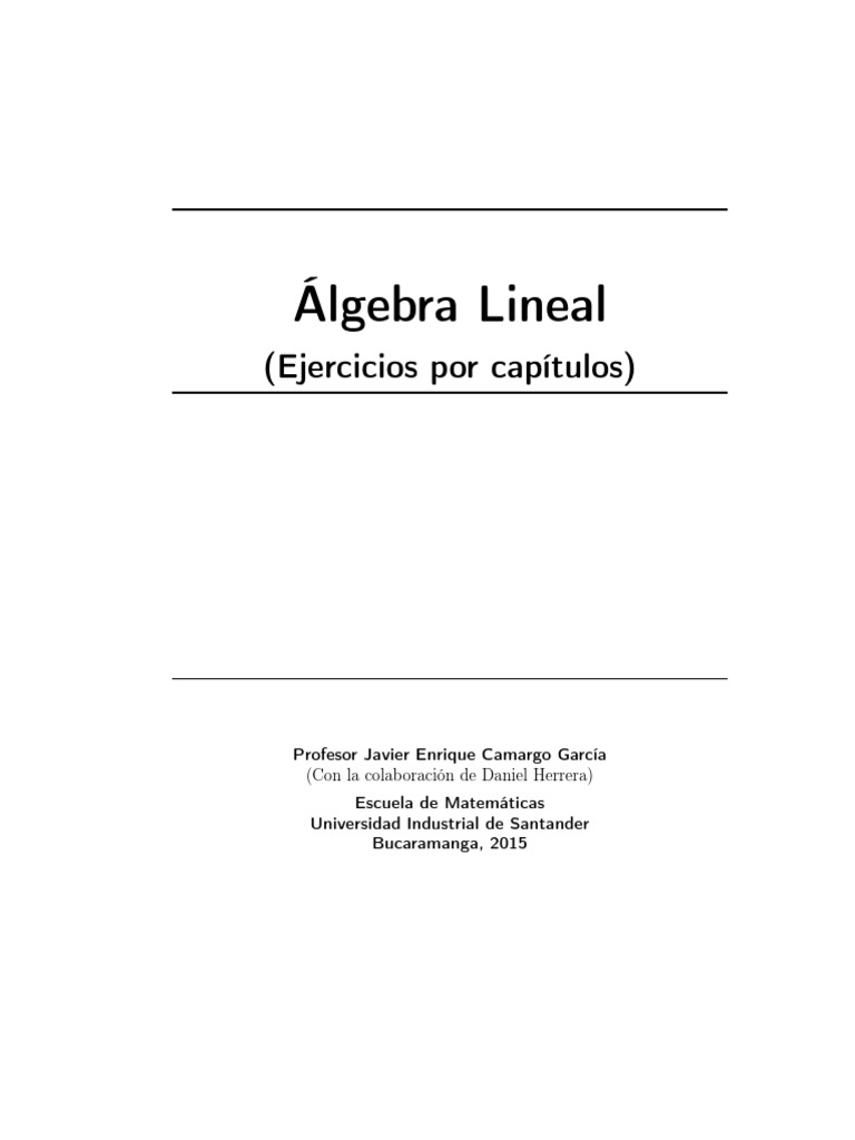 Algebra Lineal | PDF | Matriz (Matemáticas) | Álgebra