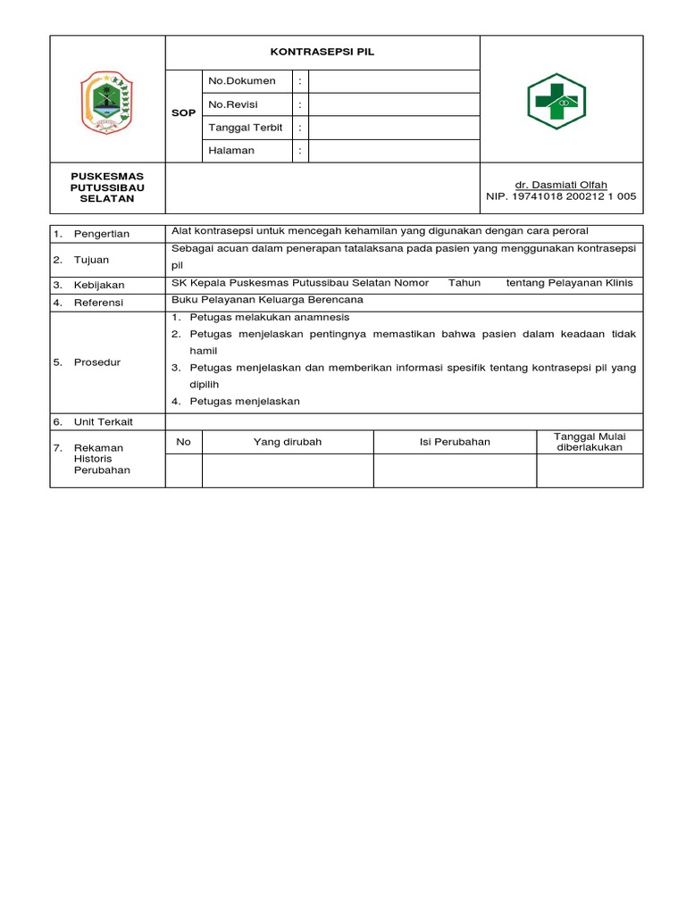 Contoh Resep Kontrasepsi Pil KB | PDF