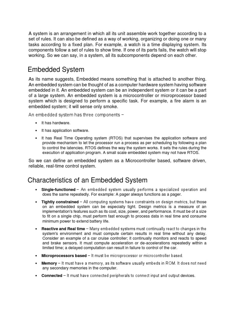 Embedded Systems Architecture Types | PDF | Embedded System | Central Processing Unit