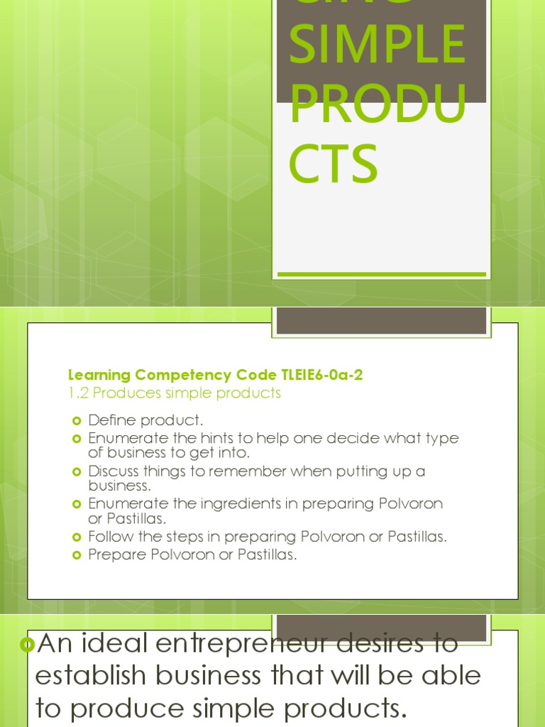 Producing Simple Products | PDF | Foods | Business