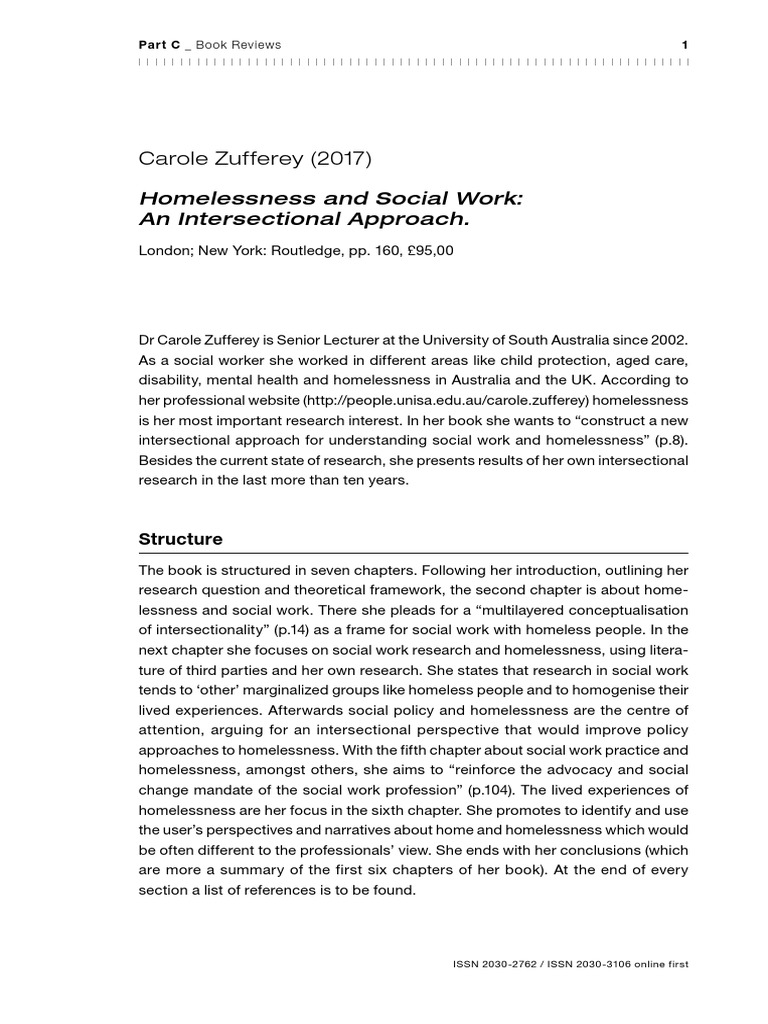Zufferey - Homelessness and Social Work | PDF | Intersectionality ...
