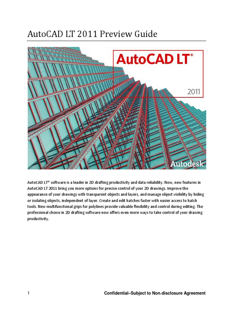 Autocad LT 2011 Preview Guide: Confidential-Subject To Non | Download Free PDF | Auto Cad | Icon ...