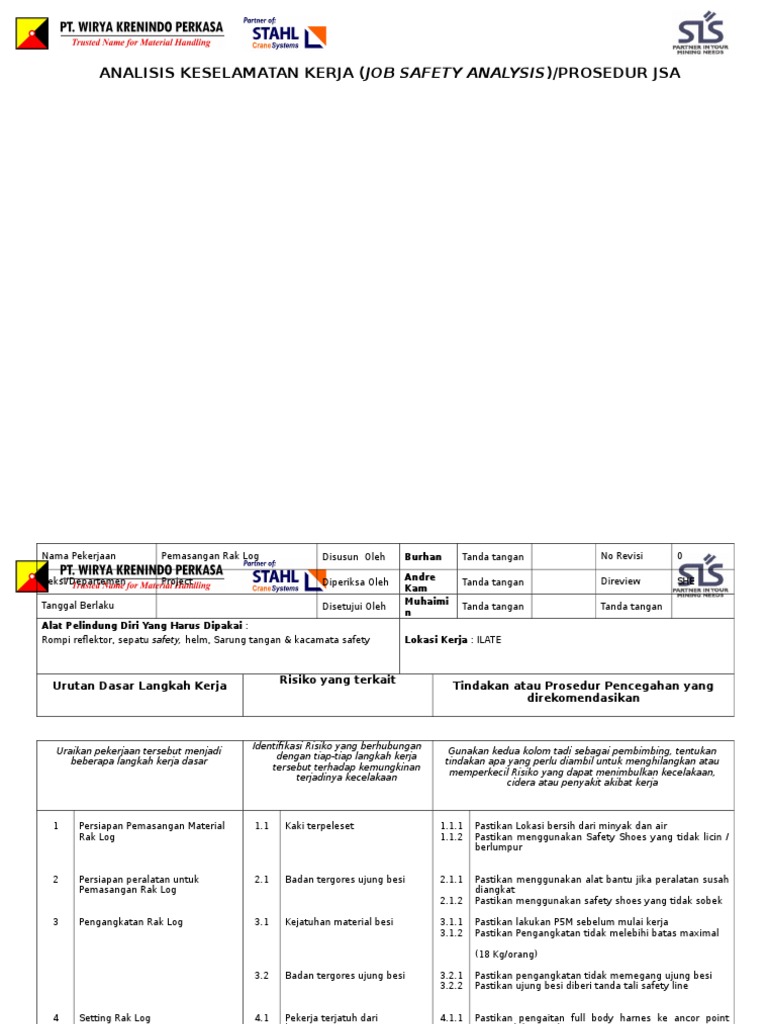 Pemasangan Rak Log | PDF