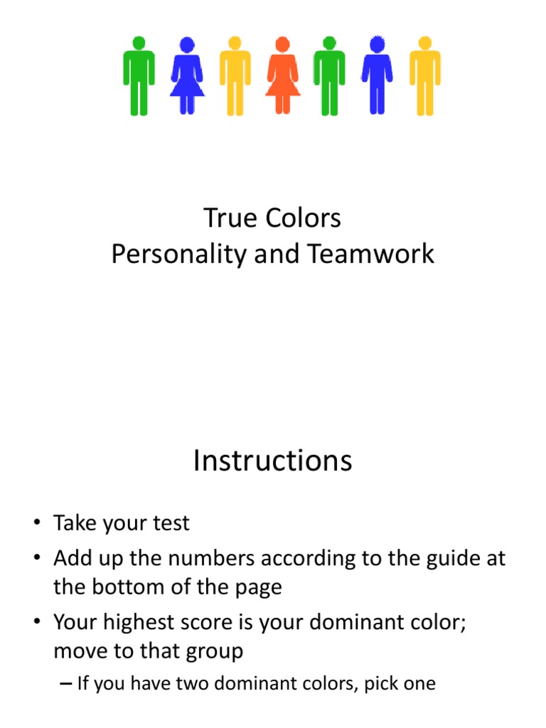 True Colors Personality and Teamwork | PDF | Intelligence | Decision Making