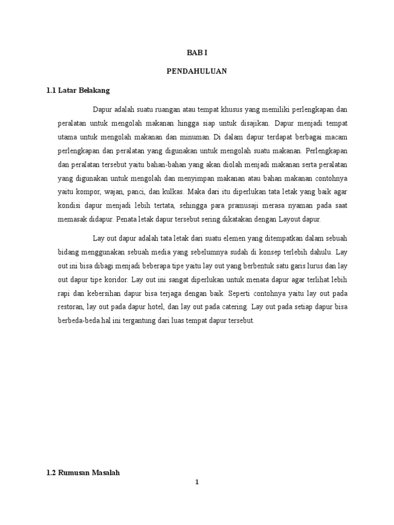 Tipe Layout Dapur untuk Restoran dan Hotel | PDF
