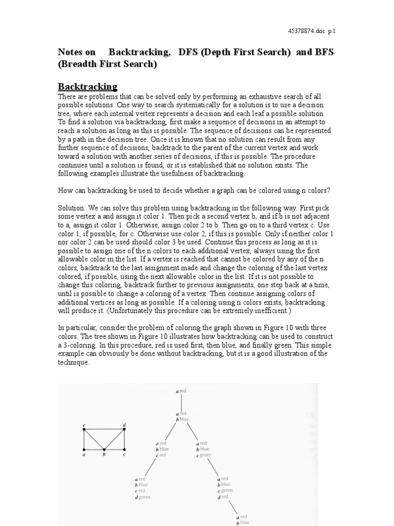 Backtracking Dfs Bfs | PDF | Theoretical Computer Science | Graph Theory