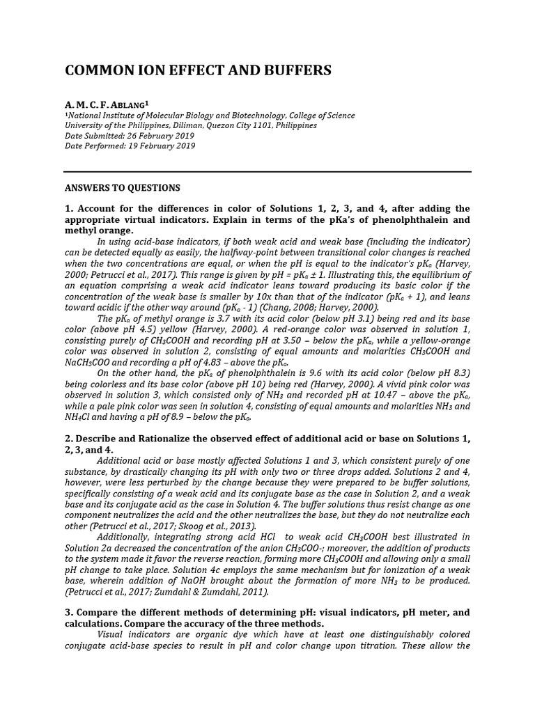 (Ablang) Experiment 4 Atq | PDF | Acid Dissociation Constant | Ph