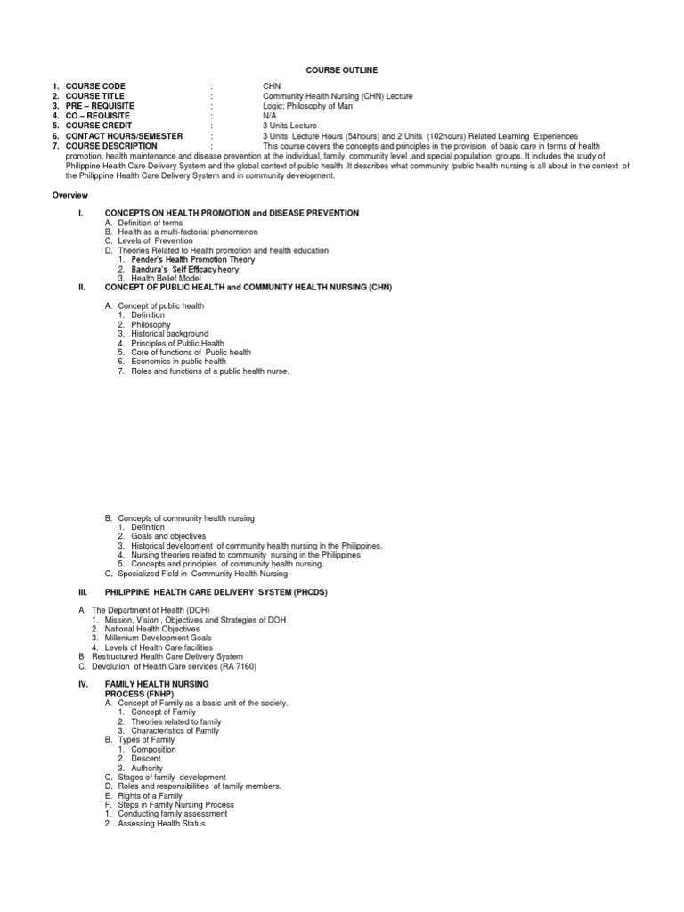 CHN Syllabus | PDF | Public Health | Epidemiology
