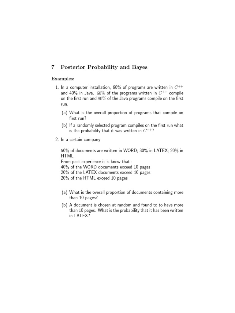 7 Posterior Probability and Bayes PDF | PDF | Probability | Statistical ...