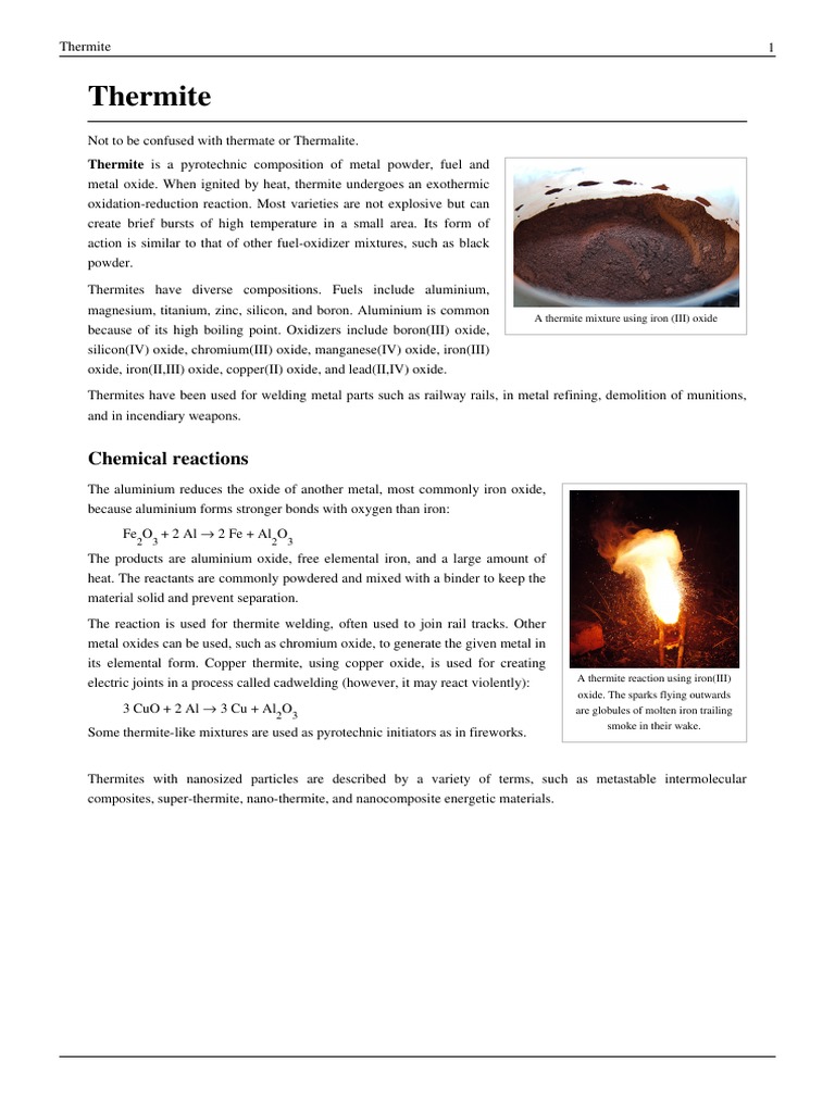 Thermite PDF | PDF | Metals | Chemical Elements