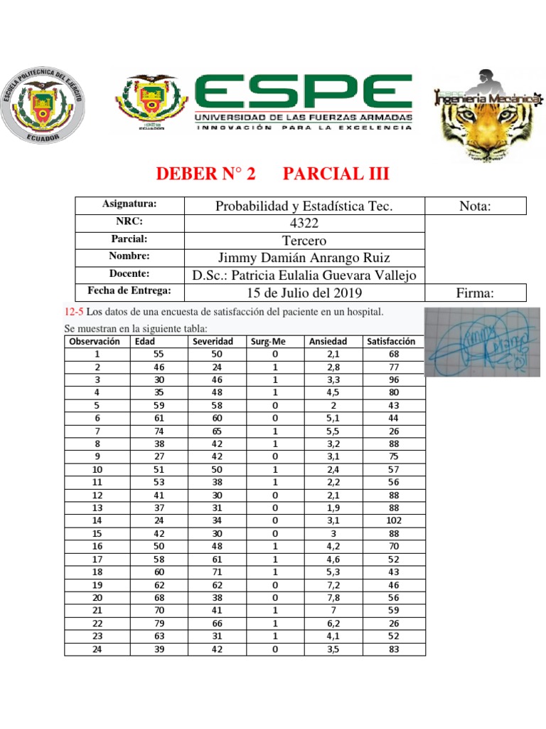 Deber N°2 Estadistica | PDF | Valor P | Teoría estadística