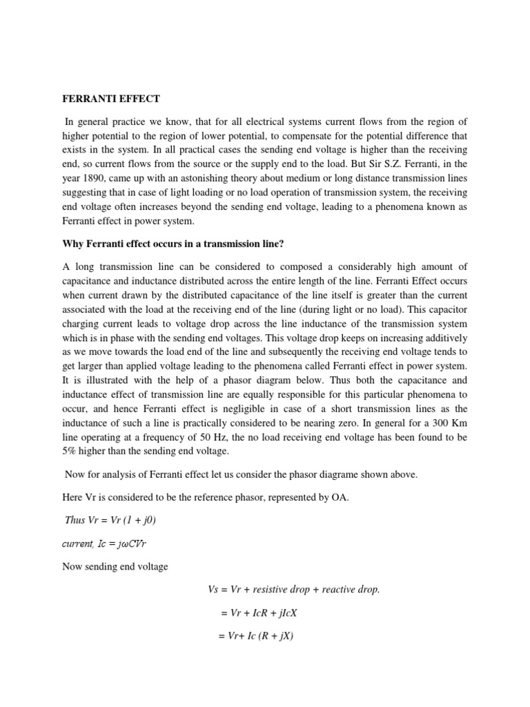 Ferranti Effect | PDF | Electric Power Transmission | Inductance