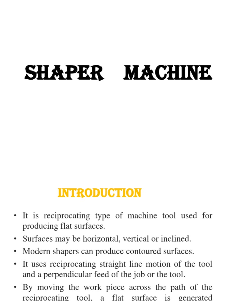 Shaper Planner Slotter | PDF | Machines | Mechanical Engineering