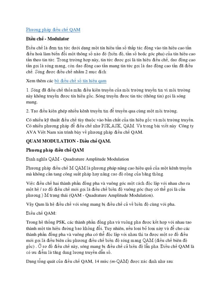 Dieu Che QAM | PDF
