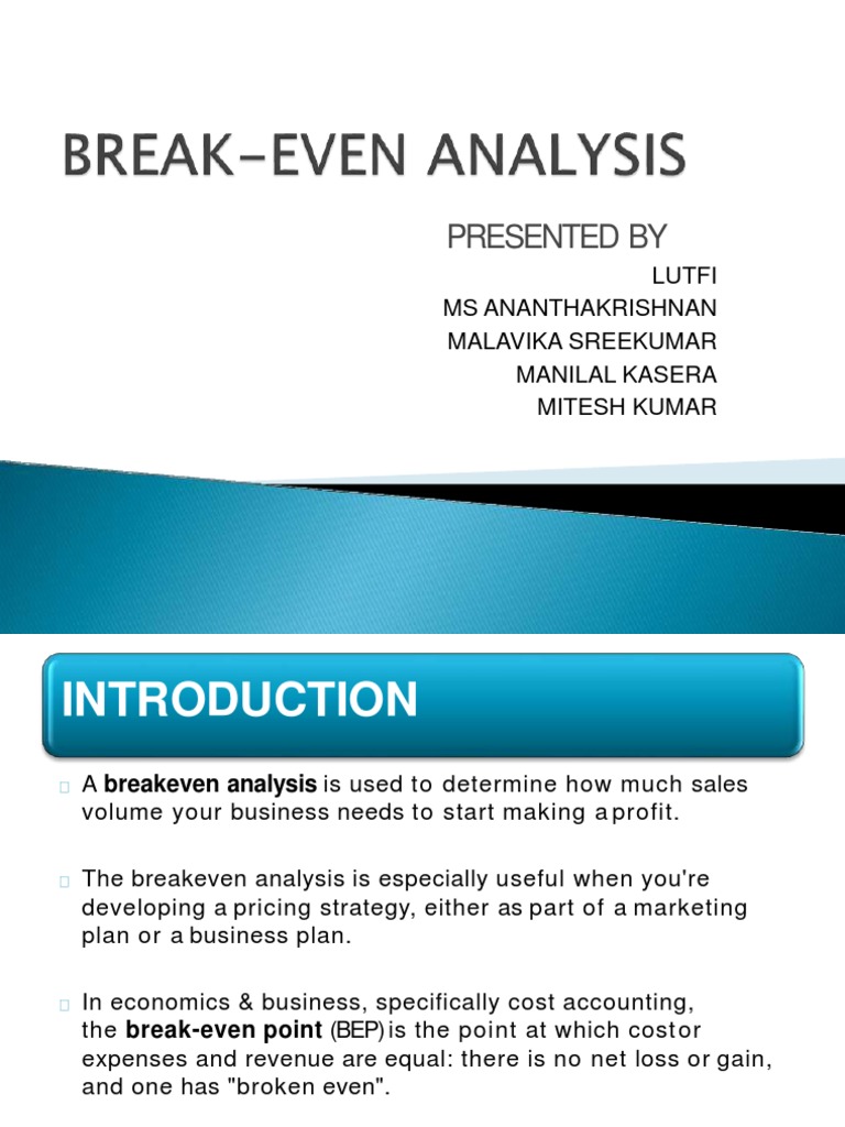 Break-Even Analysis Guide | PDF | Business | Business Economics