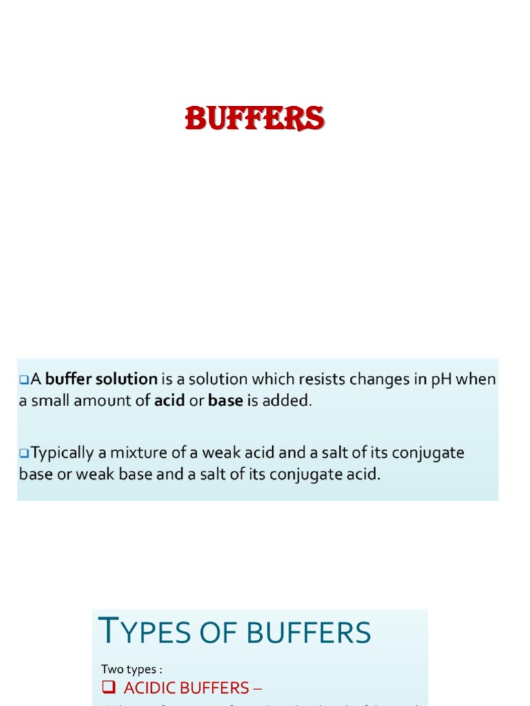 Buffer and Isotonic Solution | PDF | Osmosis | Ph