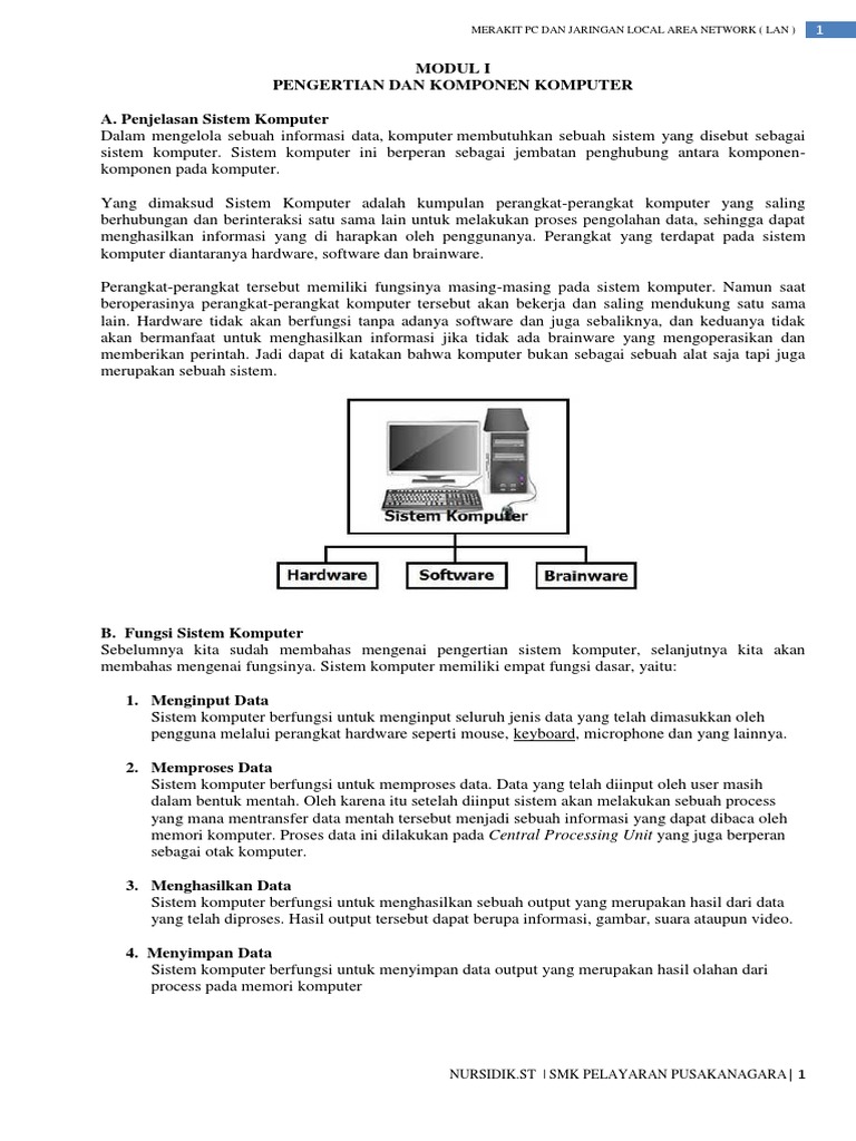 Mengenal Komponen Perangkat Komputer | PDF