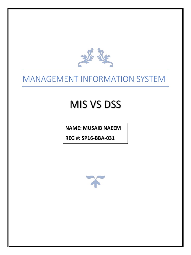 Mis Vs DSS: Management Information System | PDF | Decision Support ...