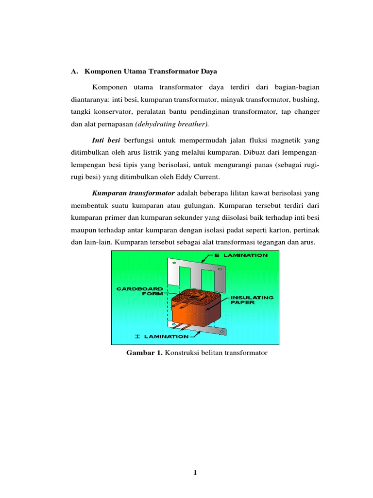 Komponen Utama Transformator Dan Transformator 3 Fasa | PDF