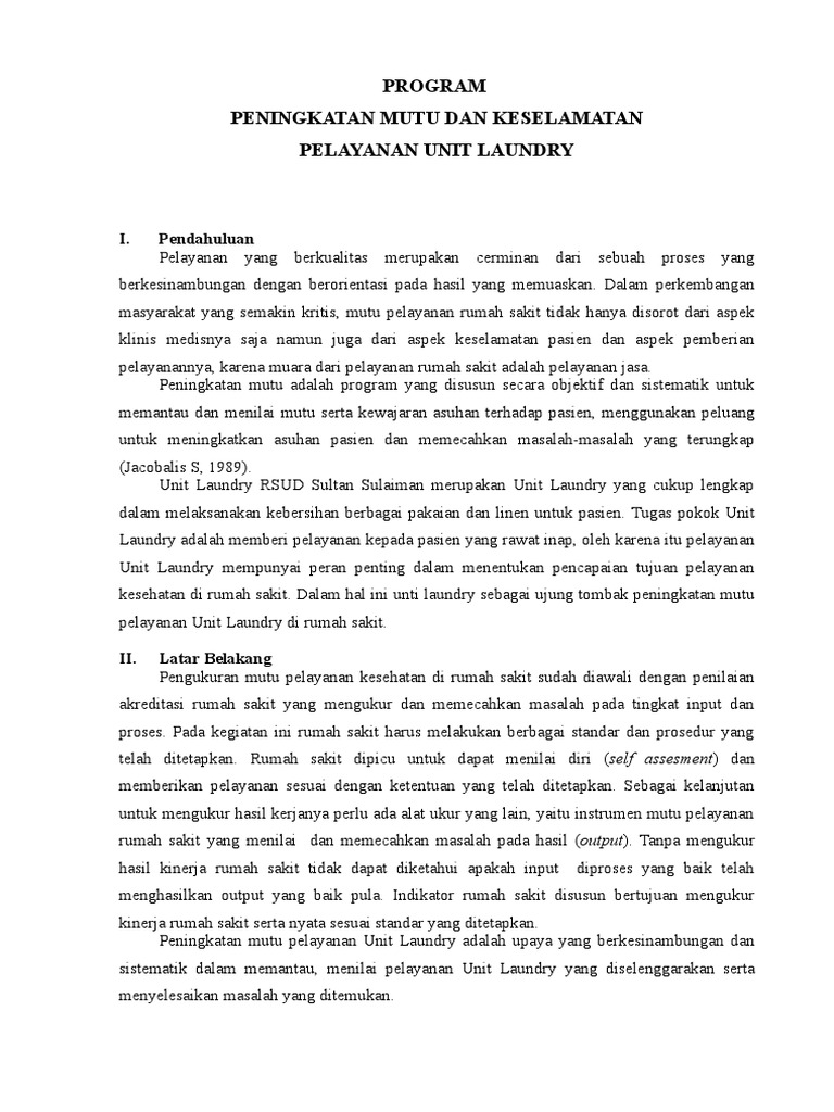 Program PMKP Unit Laundry | PDF