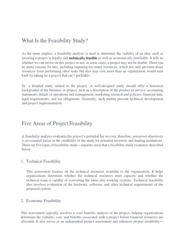 What Is The Feasibility Study | PDF | Feasibility Study | Business