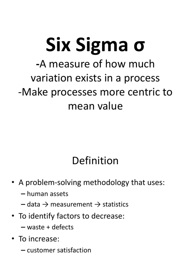 Lec02 Six Sigma σ | PDF | Six Sigma | Data Analysis