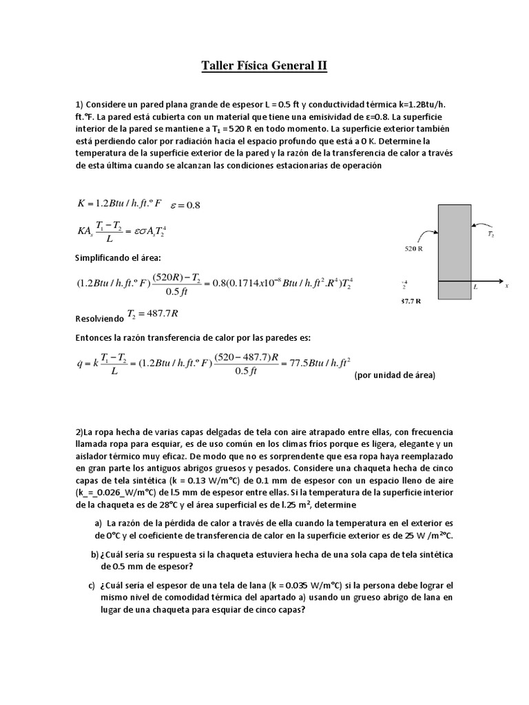 Taller f2 | PDF | Transferencia de calor | Conduccion termica
