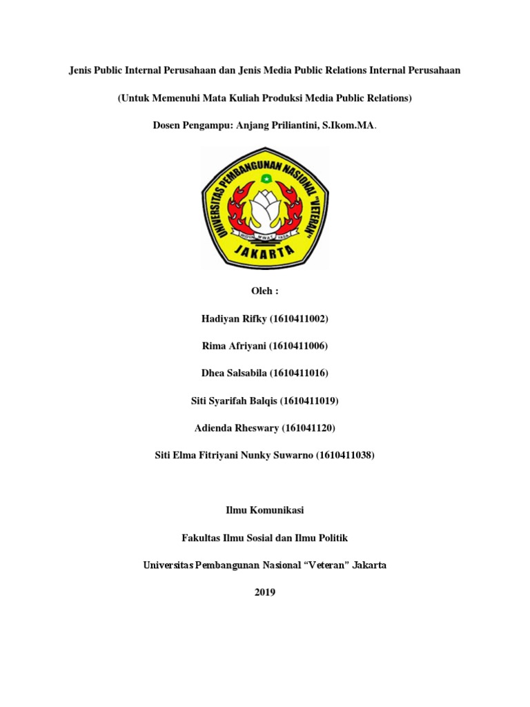 Jenis Publik Internal dalam PR Perusahaan | PDF | Karier & Perkembangan