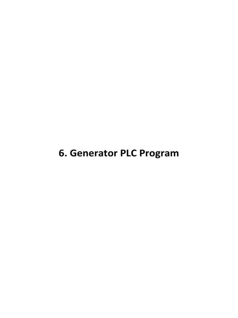 Generator PLC Program | PDF