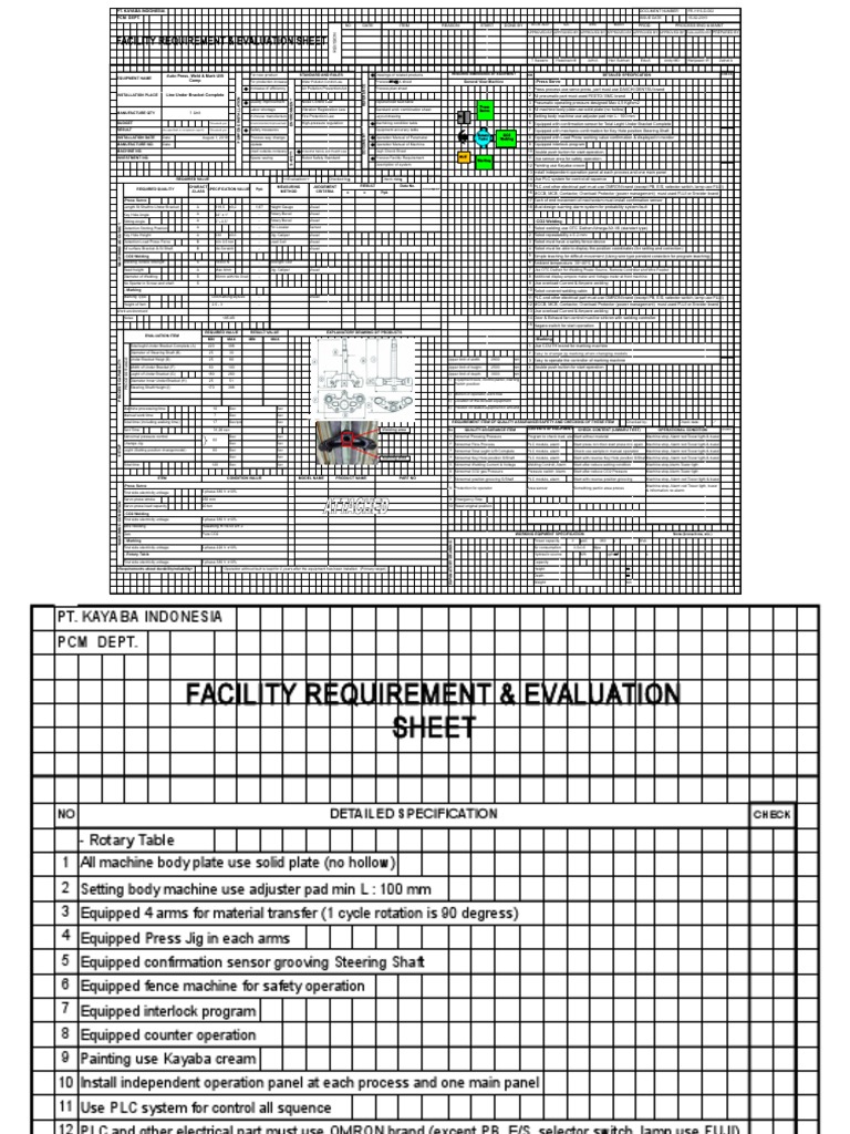 Facility Requirement & Evaluation Sheet: Evaluated by | PDF ...