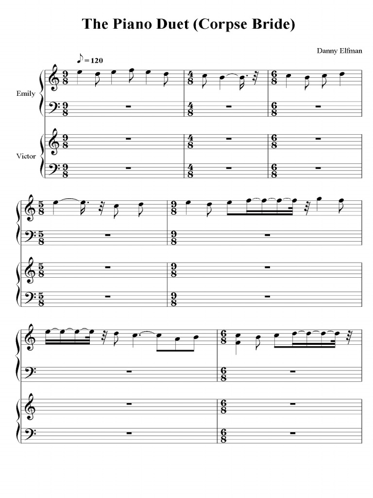 Corpse Bride The Piano Duet PDF | PDF
