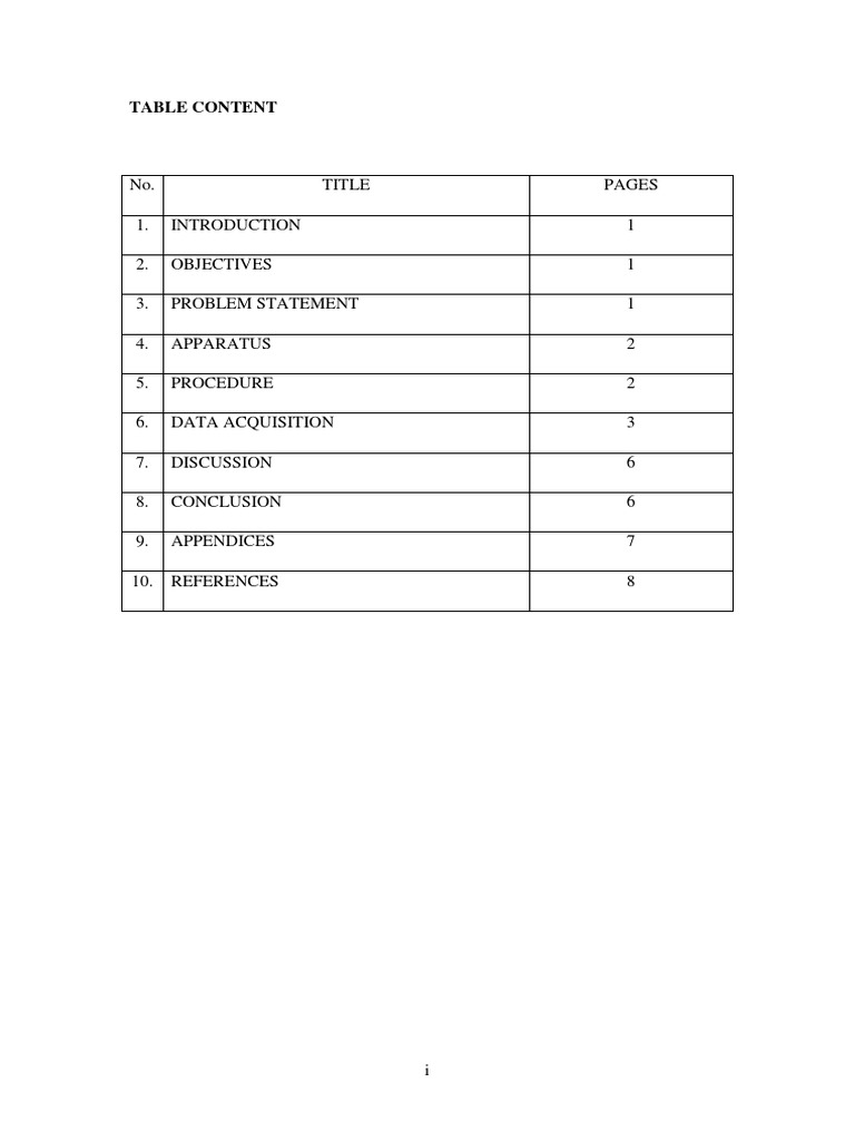 Table Content Frame | PDF