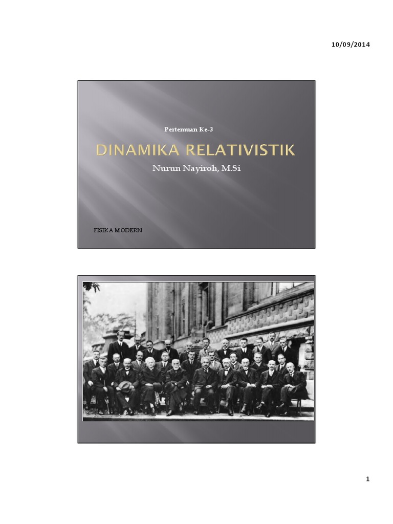 Materi Ke-3 (Dinamika Relativistik) PDF | PDF