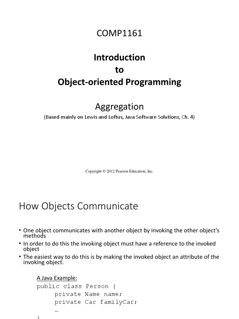 To Object-Oriented Programming: COMP1161 | PDF | Object Oriented ...