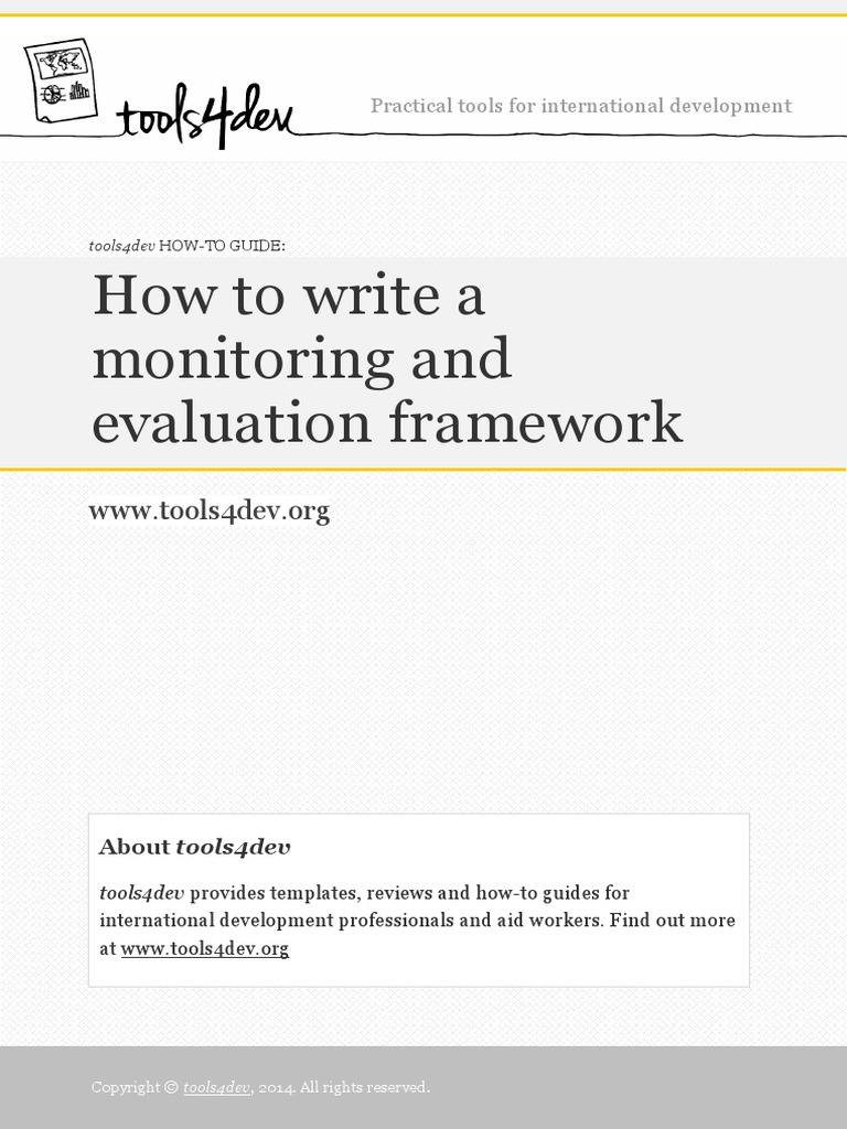 How To Write A Monitoring and Evaluation Framework PDF | PDF | Monitoring And Evaluation ...