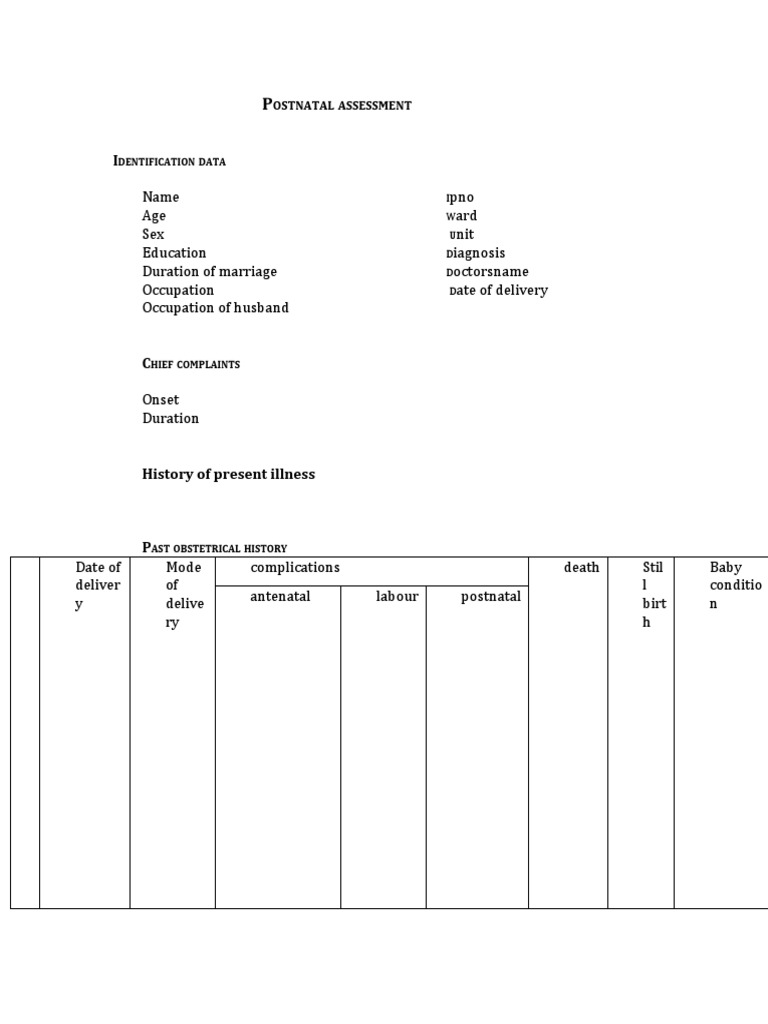 Postnatal Assessment | PDF | Postpartum Period | Childbirth