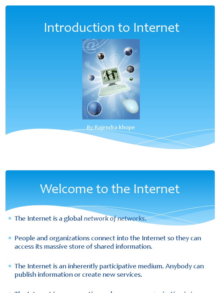 Introduction To Internet: by Rajendra Khope | PDF | Internet | Internet ...