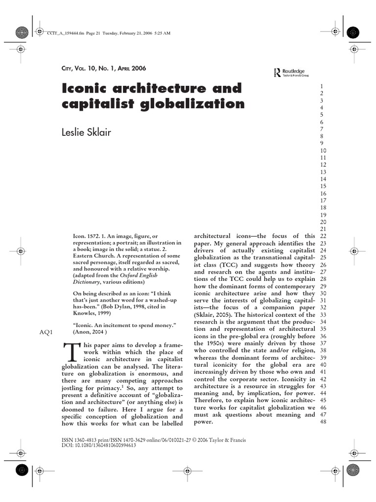 Iconic Architecture and Capitalist Globa PDF | PDF | Globalization ...