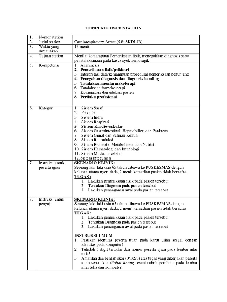 Template Osce Station | PDF